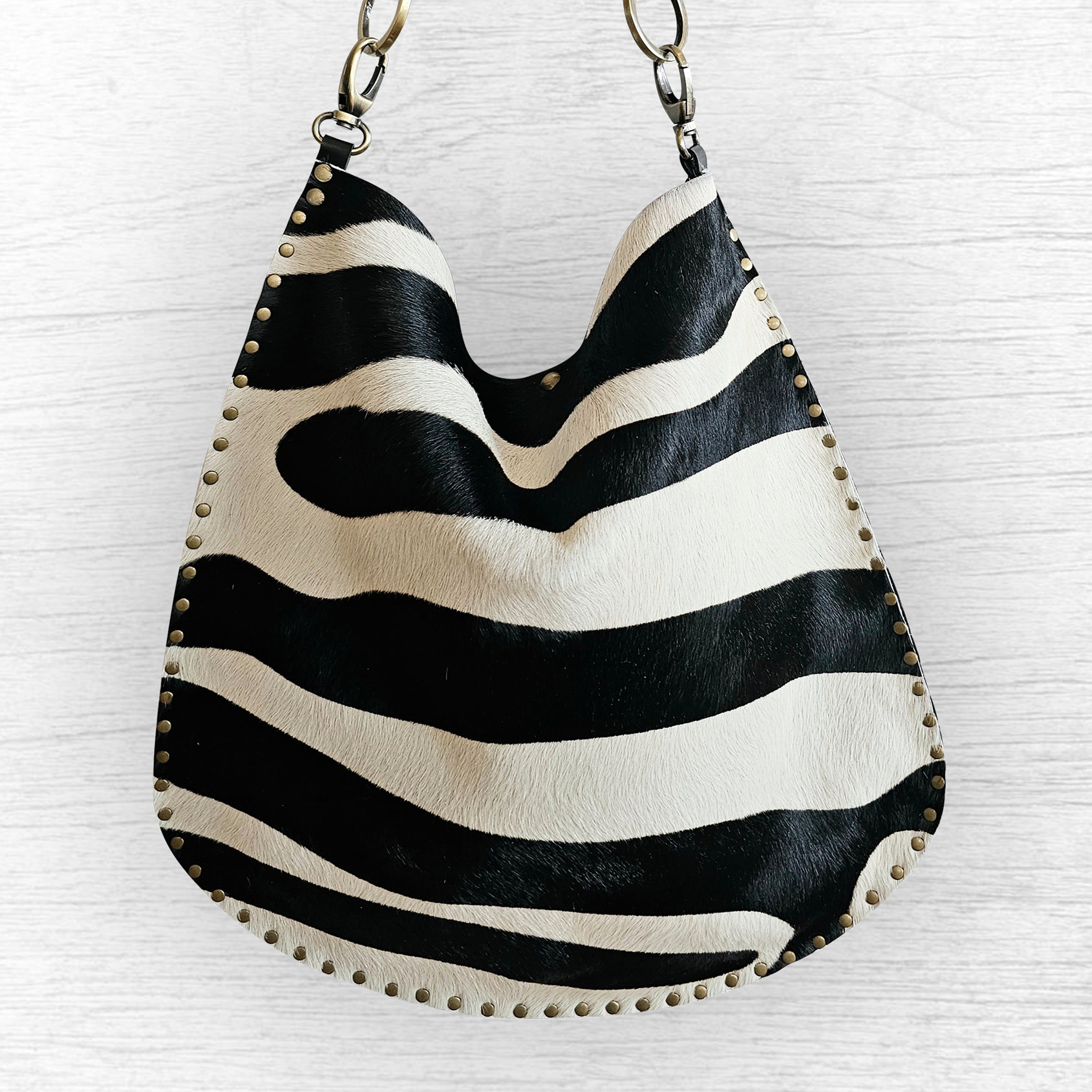 Large Shoulder + X-Body | Zebra Print Cow Hide – Rebellion Bags
